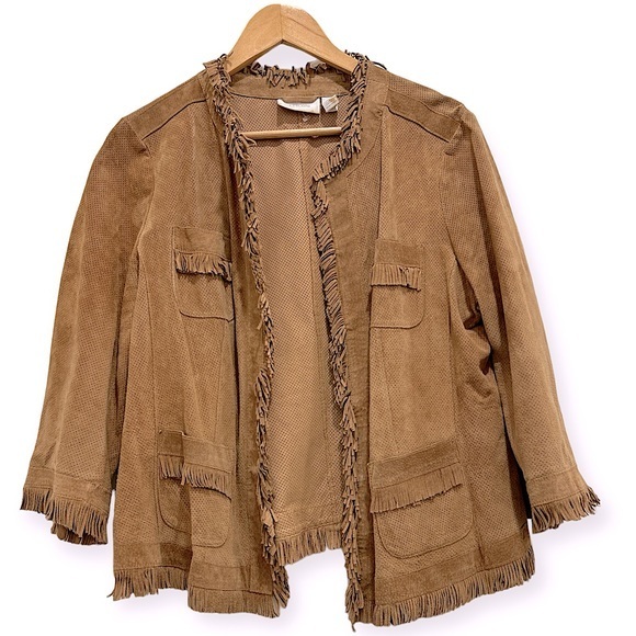 Chico's | Jackets & Coats | Chicos Jacket Adult Medium Brown Tan Blazer ...